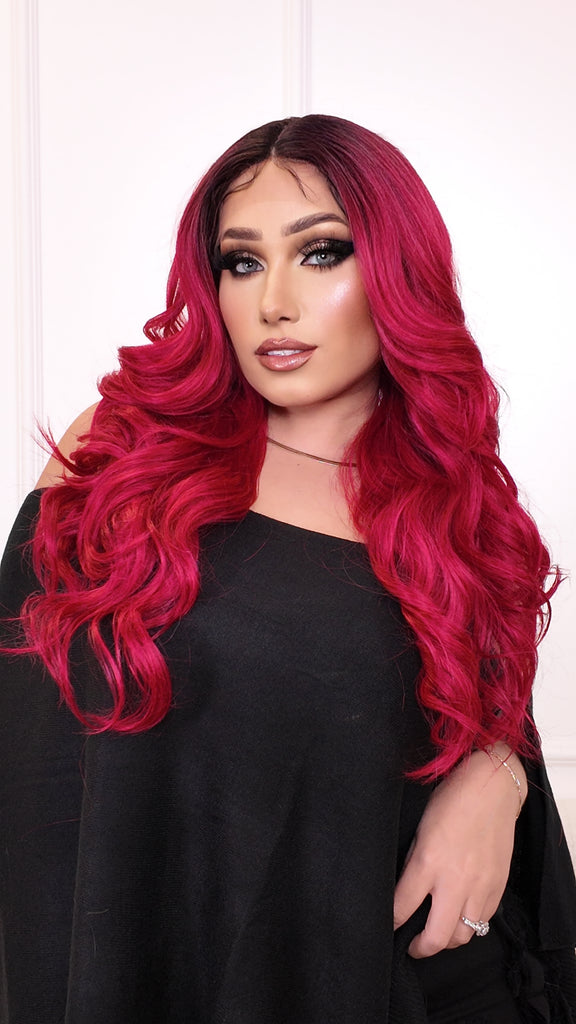 Ashley Lace Front Wig (Hot Pink) * – Angelix Beauty
